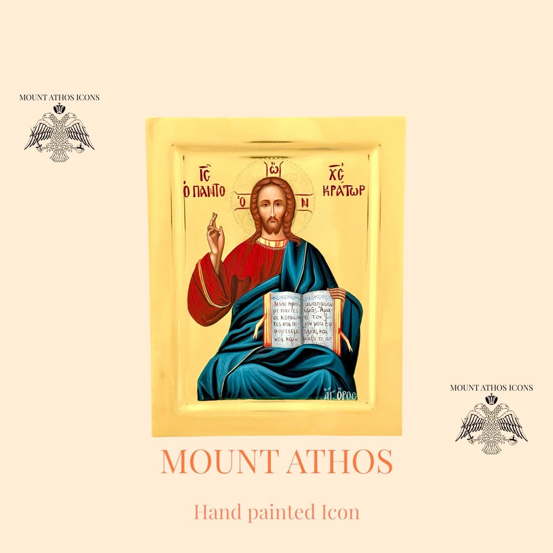 Hand-painted Jesus Christ Icon: 24K Gold Leaf Byzantine Art - Etsy