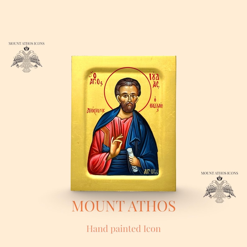 Hand-painted Saint Jude Icon • Byzantine Orthodox, 22K Gold Leaf - Etsy