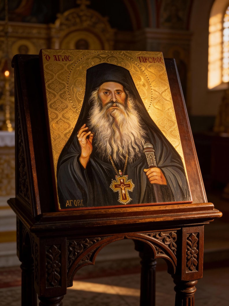 Orthodox Icon of Saint Iakovos Tsalikis Hand Painted Byzantine Icon ...