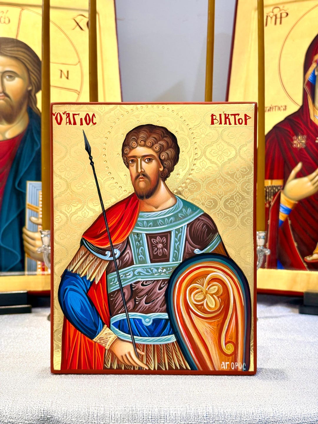 Saint Victor Icon Hand Painted Icon Religious Gift Mount Athos Gift ...
