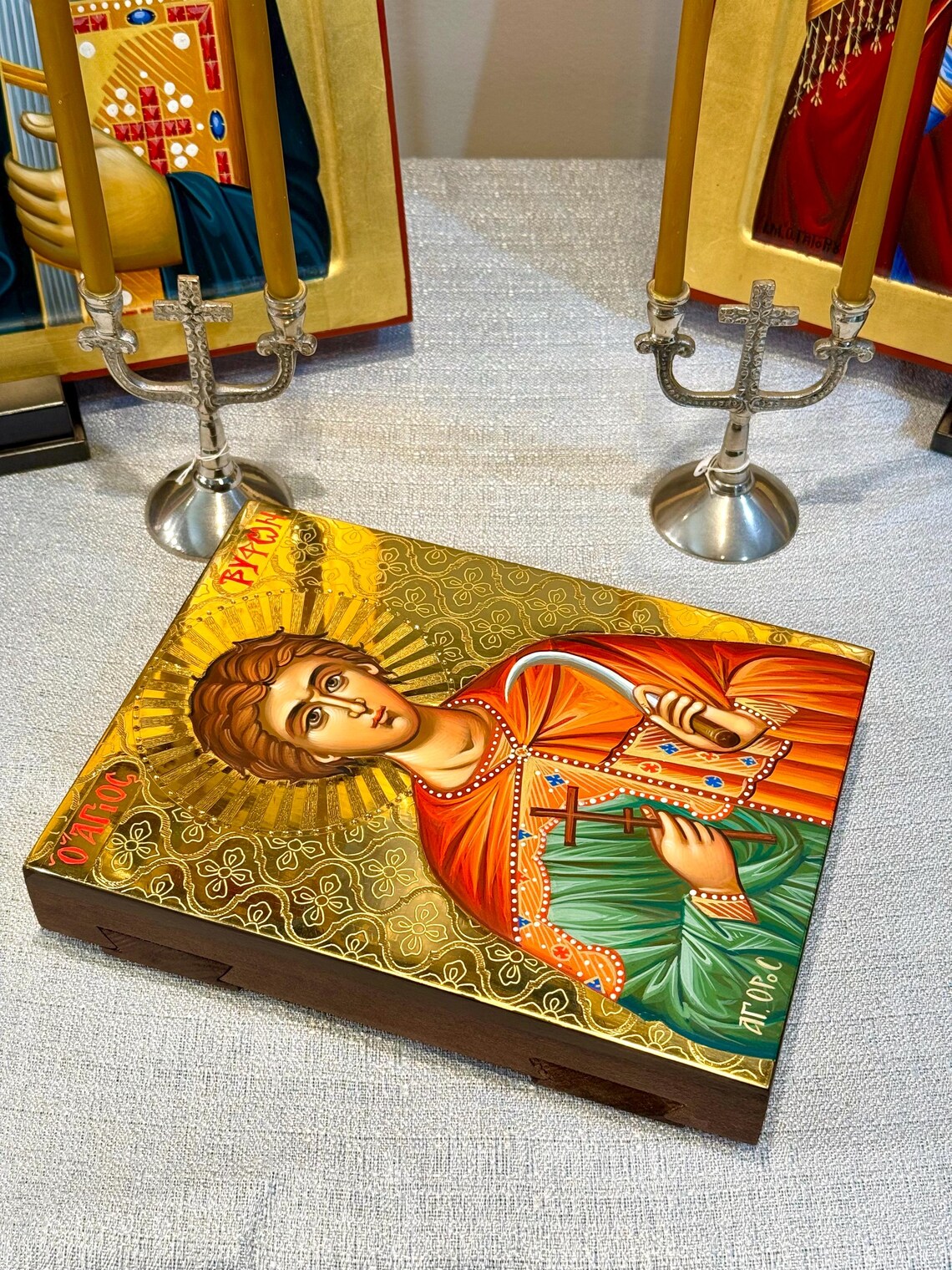 Saint Tryphon Icon: Hand-painted Byzantine Art, 24K Gold - Etsy