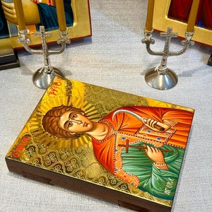 Saint Tryphon Icon: Hand-painted Byzantine Art, 24K Gold - Etsy