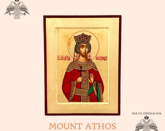 Saint Alexandra Icon the Empress, Byzantine Art Wall Hanging of St ...