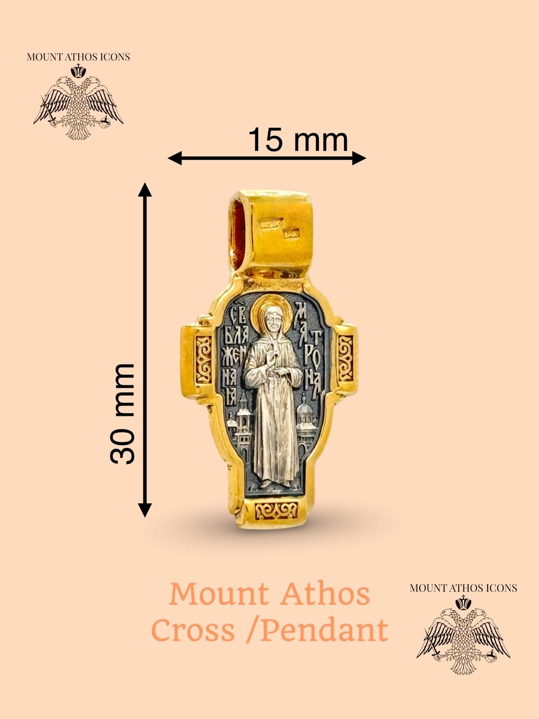 Handcrafted Crucified Jesus Christ Cross Saint Matrona - Sterling ...