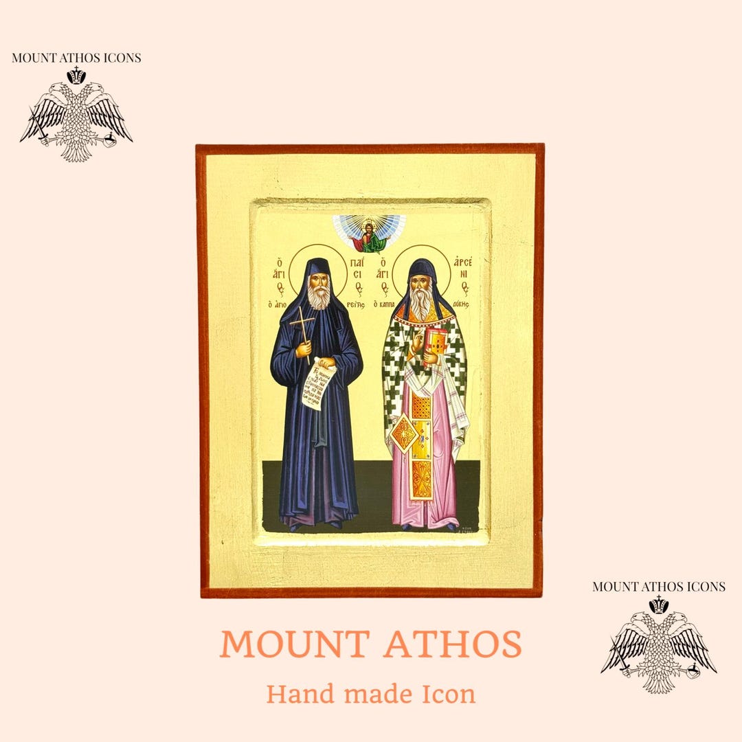 Orthodox Icon of Saints Paisios & Arsenios – Handmade Byzantine Art ...
