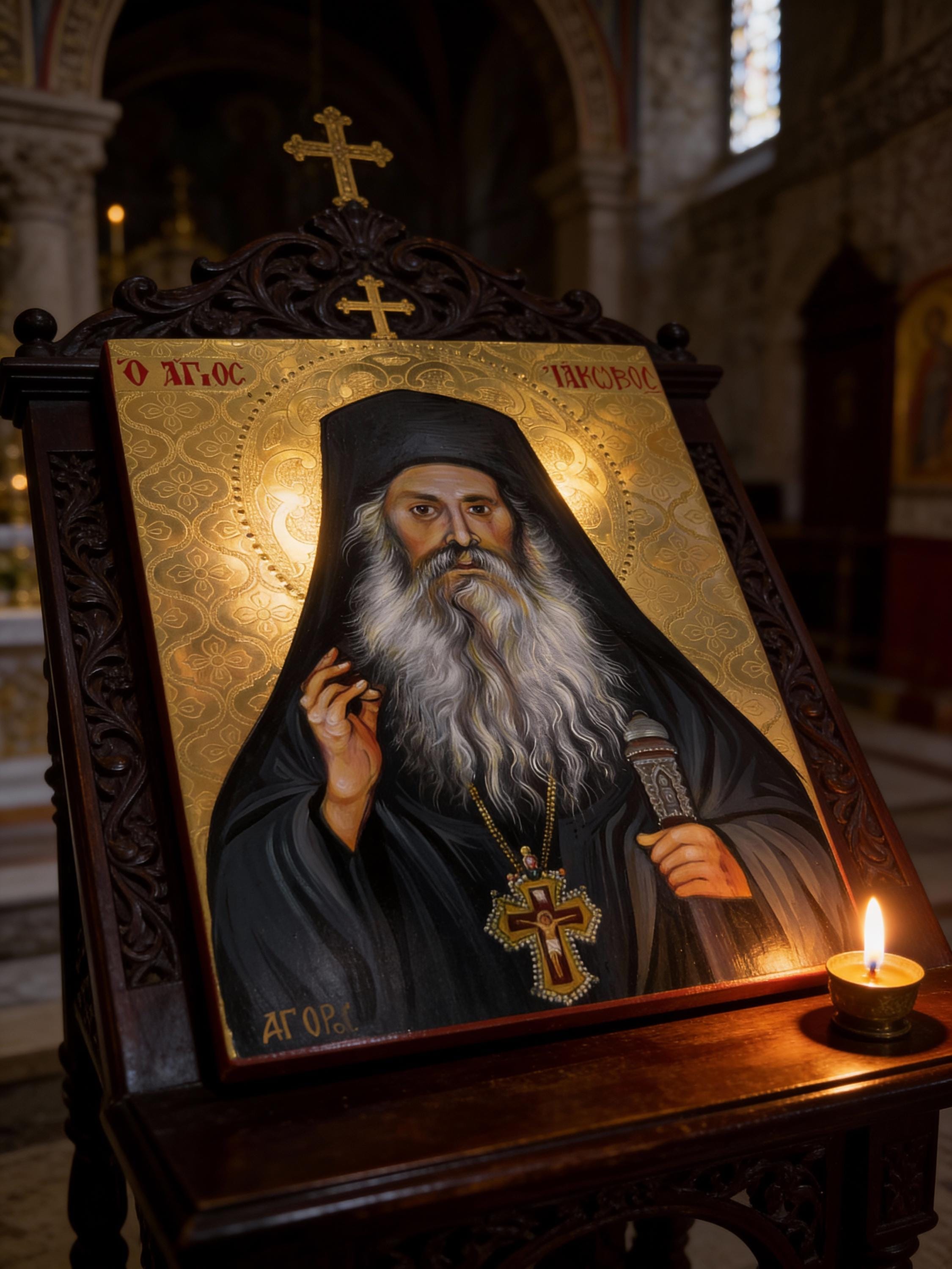 Orthodox Icon of Saint Iakovos Tsalikis Hand Painted Byzantine Icon ...