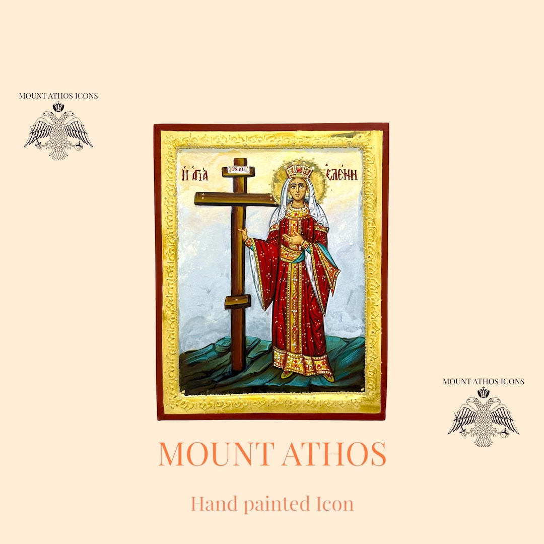 Saint Helen Icon: Hand-painted Byzantine Art With 22K Gold - Etsy