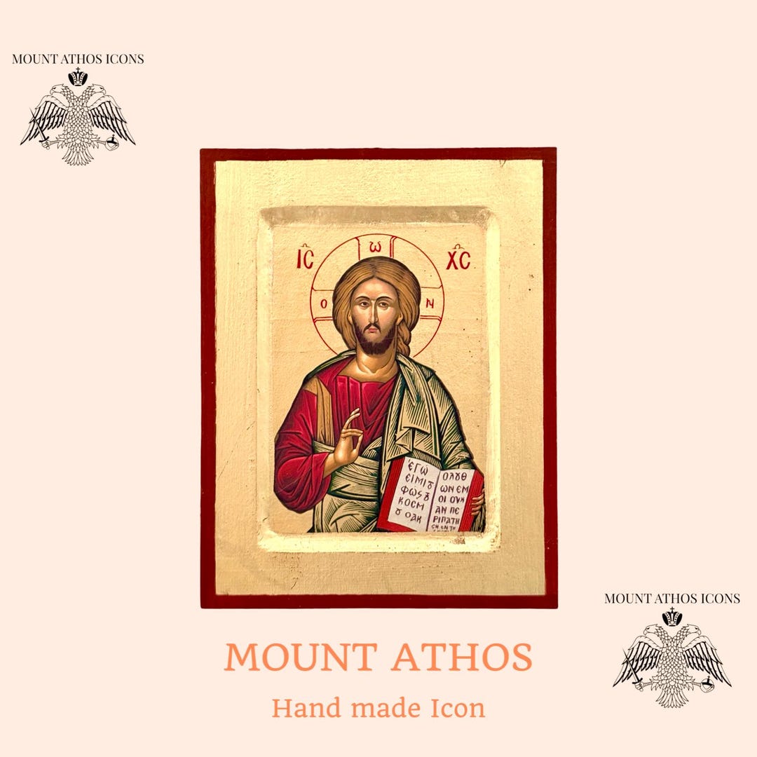 Orthodox Icon of Jesus Christ — the Son of God — Handmade Byzantine Art ...