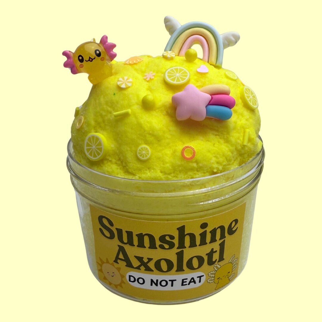 Sunshine Axolotl Cloud Slime: Lemon Scented, Charm Add-ins - Etsy