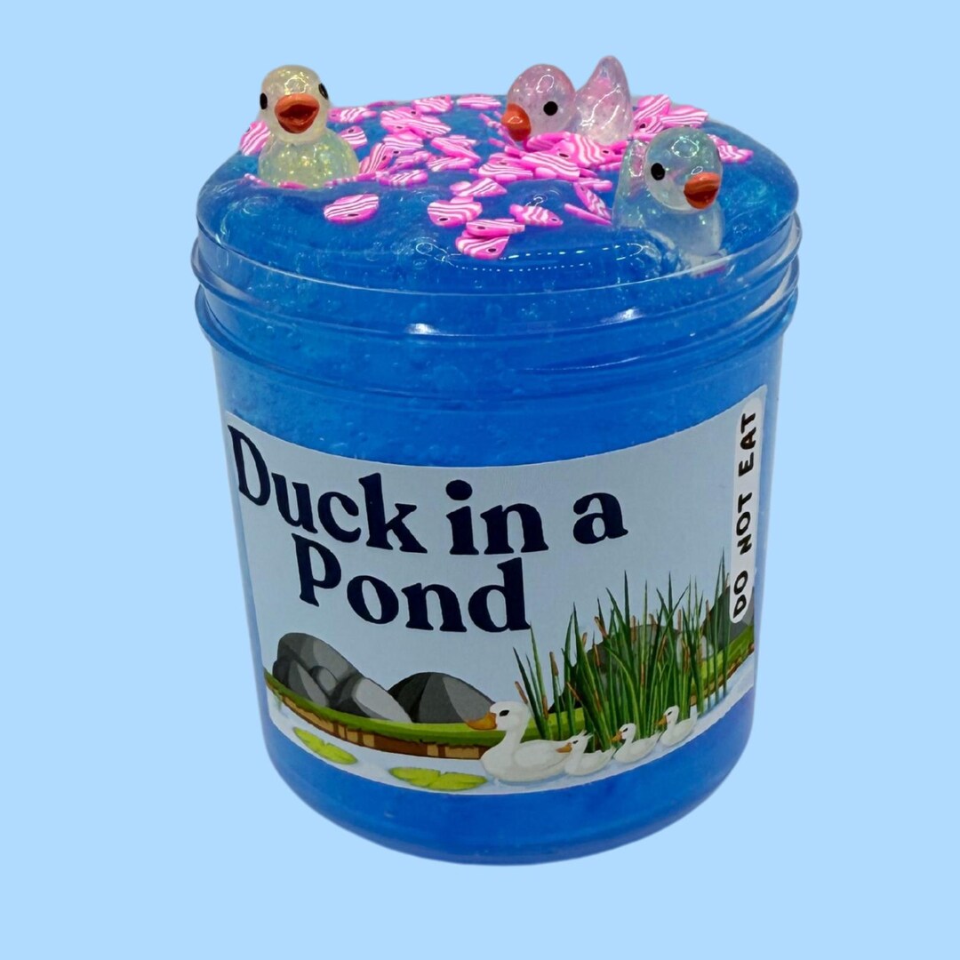 Duck Pond Clear Blue Slime: Sweet Grass Scent, Duck Charms - Etsy