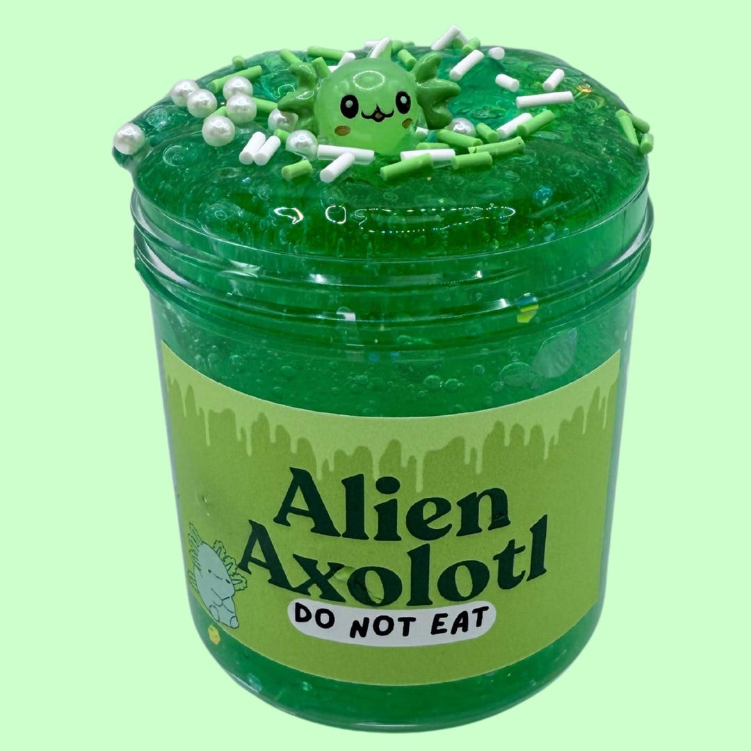 Alien Axolotl Slime | Clear Slime | Glitter Slime | Thick Slime ...
