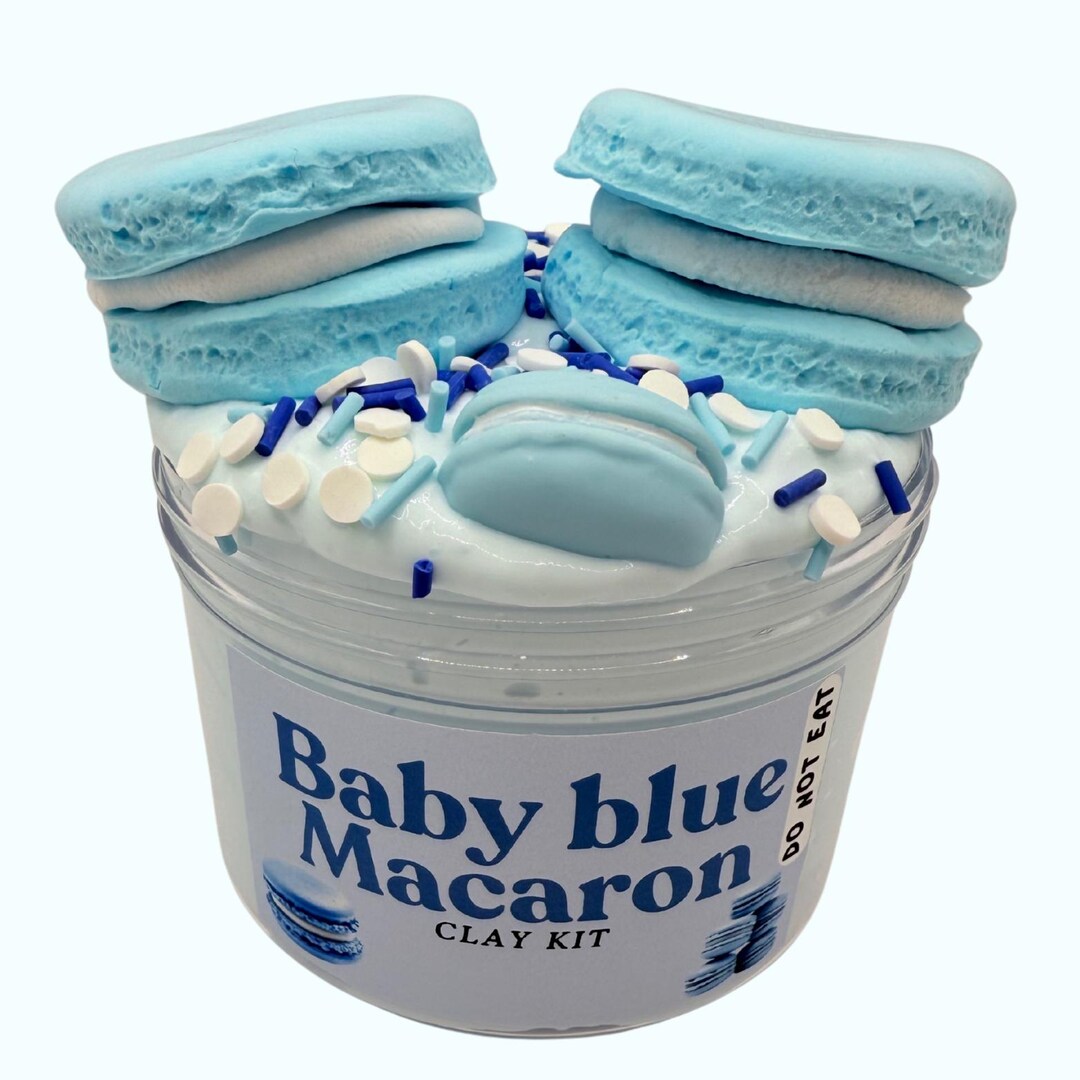 Baby Blue Macaron Slime Kit: Scented DIY Clay Slime - Etsy