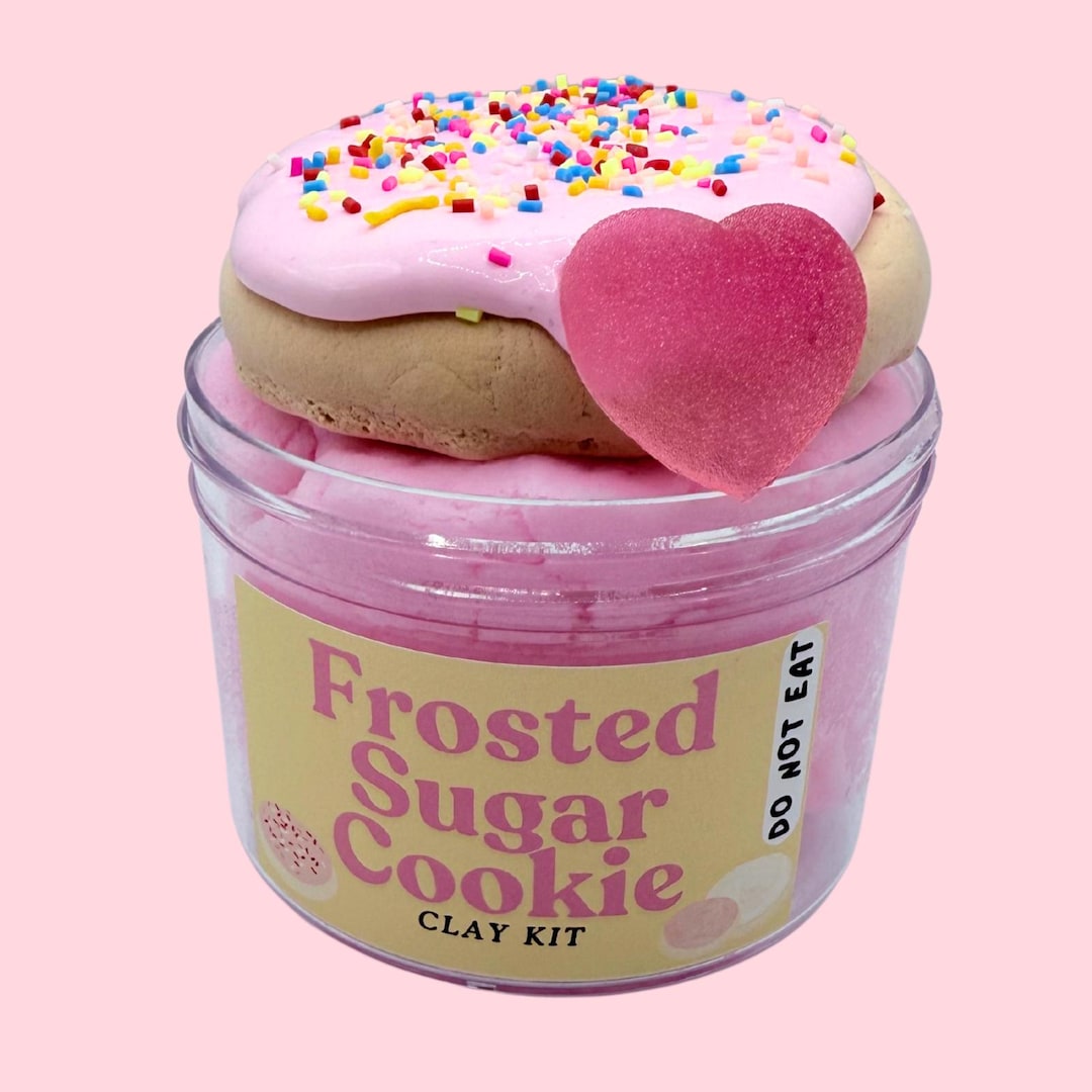 Frosted Sugar Cookie Slime Clay Kit: Cloud Dough With Pink Syrup - Etsy