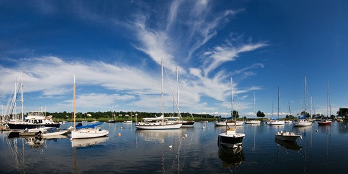 New England Harbor Yachts 10x20 Color Nautical Photo Print - Etsy