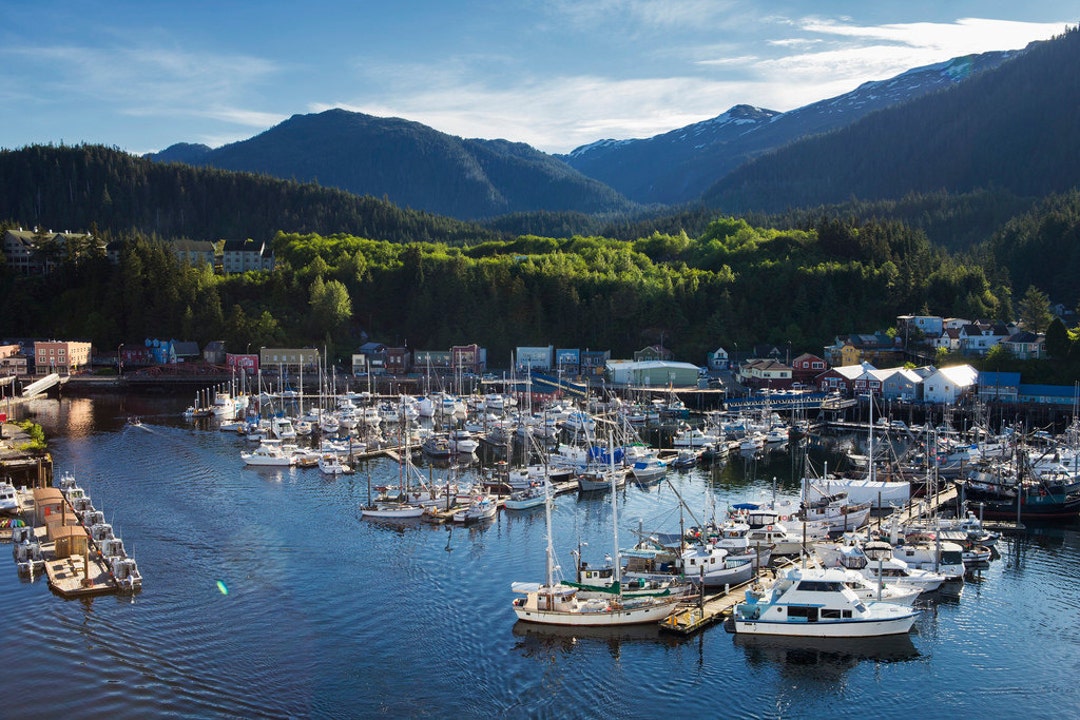 Ketchikan Harbor, Alaska - 11x14 Photo Print - Alaskan Fishing Village ...