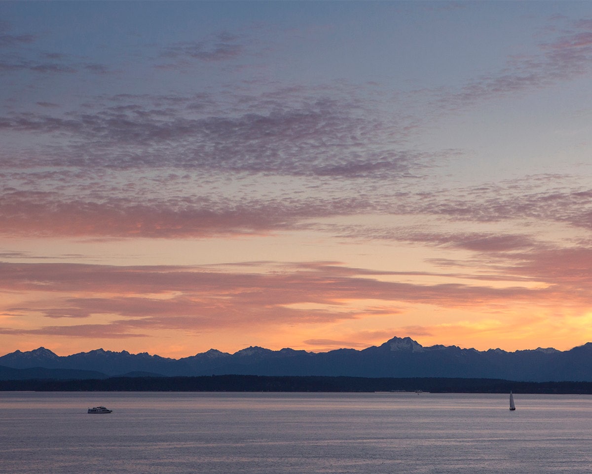 Seattle's Puget Sound Sunset Travel Photo Print - Etsy
