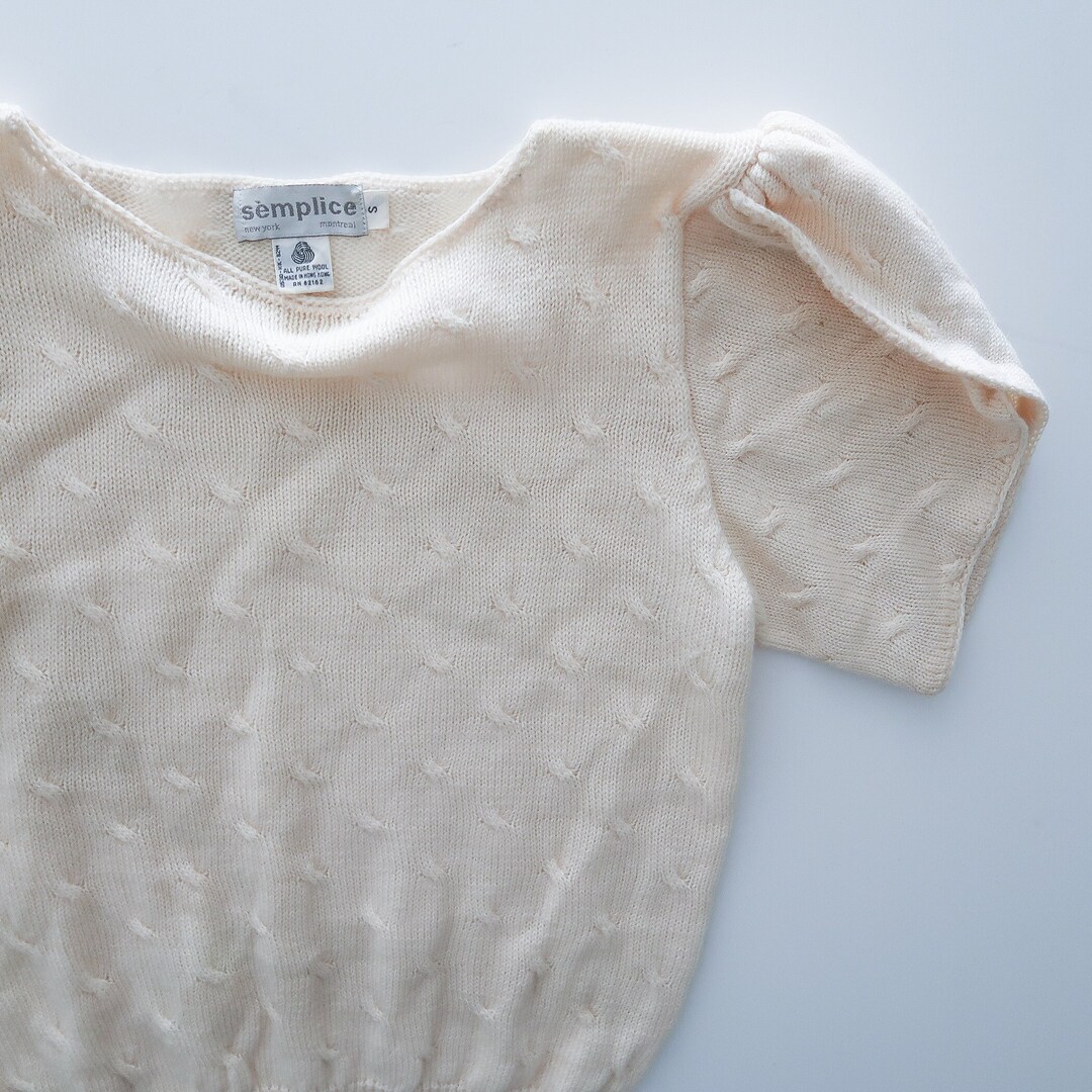 Textured Cream Wool Split Puff Sleeve Sweater Sz. Small - Etsy