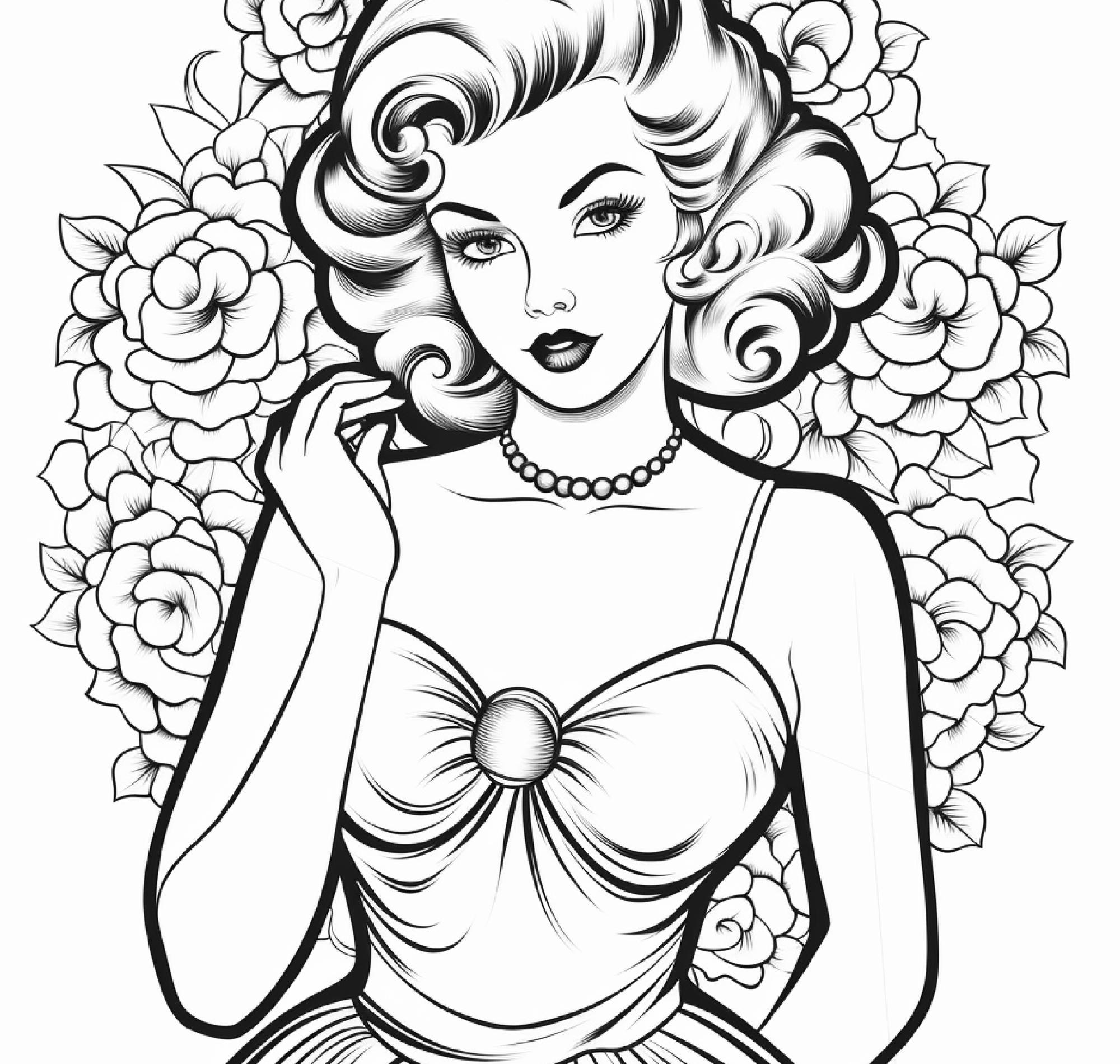 Pin-up Girl Coloring Book Digital Download 570 Pages of Vintage Fun ...