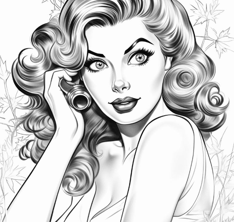 Pin-up Girl Coloring Book Digital Download 570 Pages of Vintage Fun ...