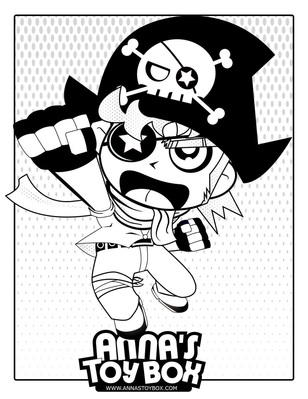 Digital Download Pirate, Captain Kid Pirate Coloring Page to Print and ...