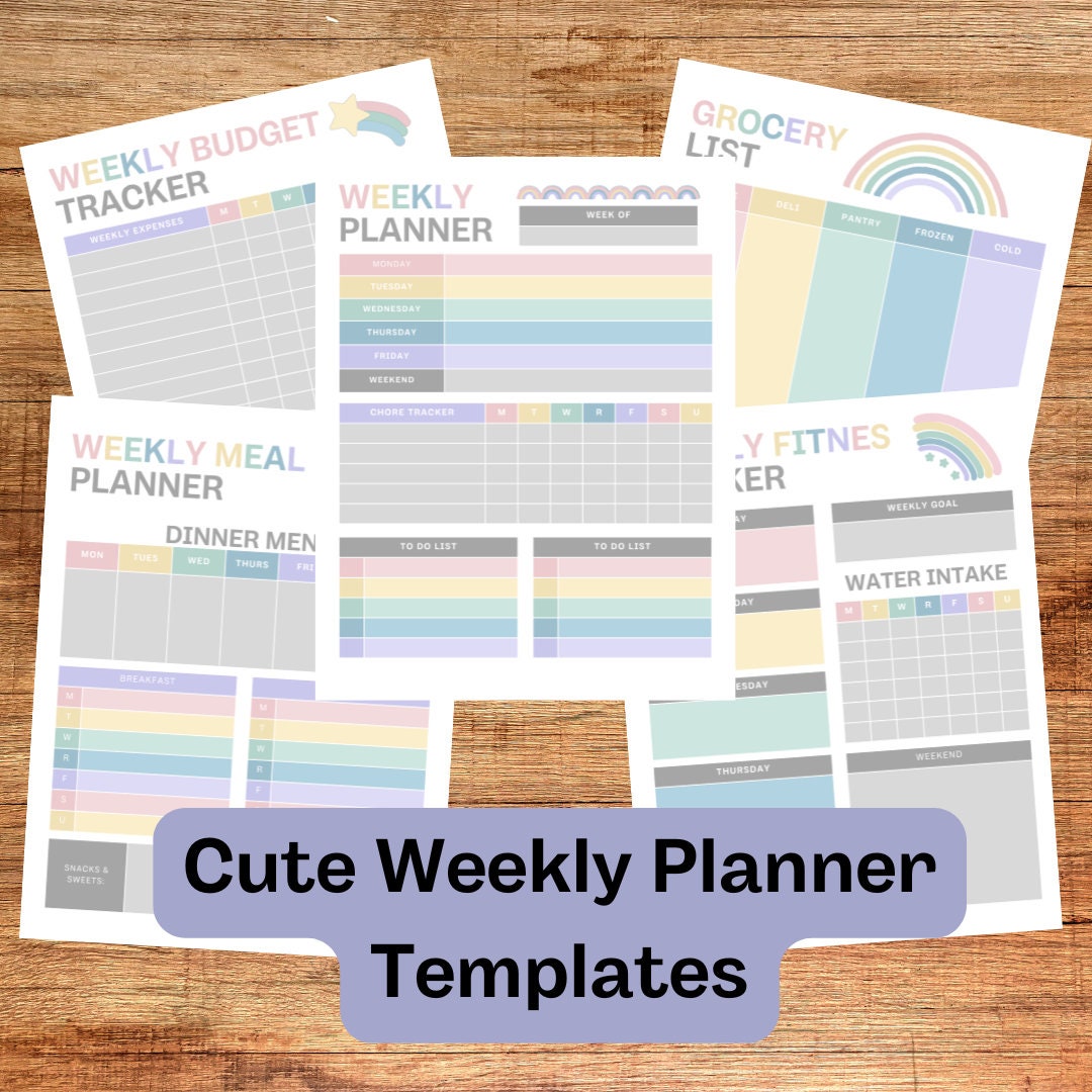 Rainbow Weekly Planner - Etsy