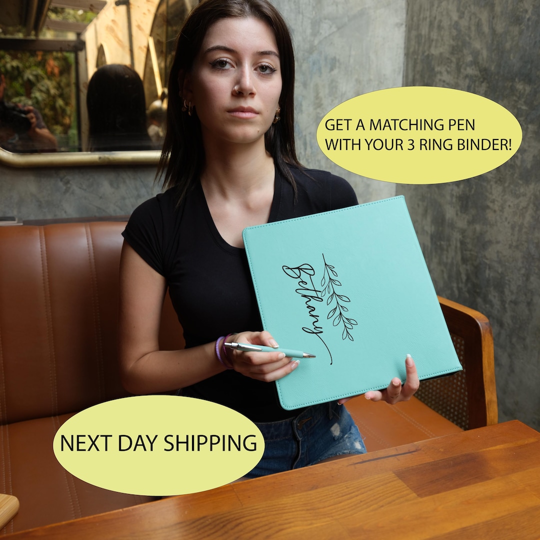 Leather Binder, Journal, Binder, Personalized Binder, Leather, 3-ring ...