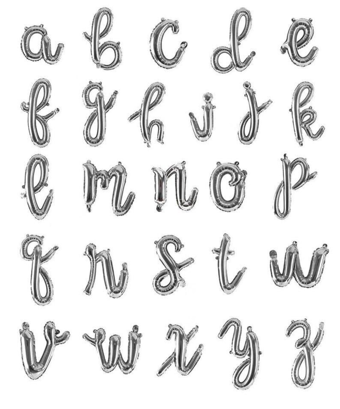 16" Script Cursive Foil Letters Numbers Symbols Foil Balloons Parties ...