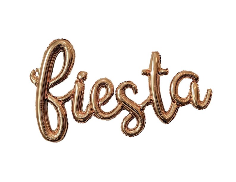 16" Script Cursive Balloon "fiesta" Foil Letters Bride Balloons Parties ...