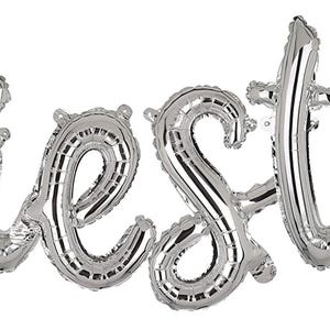 16" Script Cursive Balloon "fiesta" Foil Letters Bride Balloons Parties ...