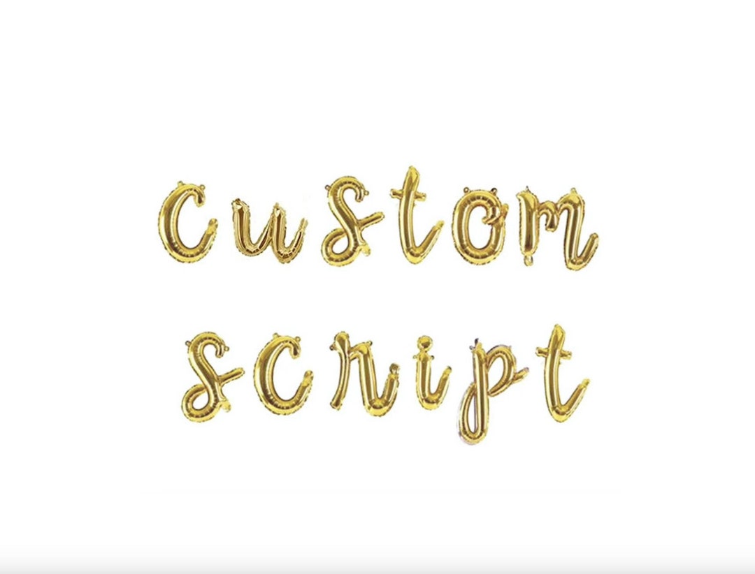 16" Script Gold Cursive Foil Letters Numbers Symbols Foil Balloons ...