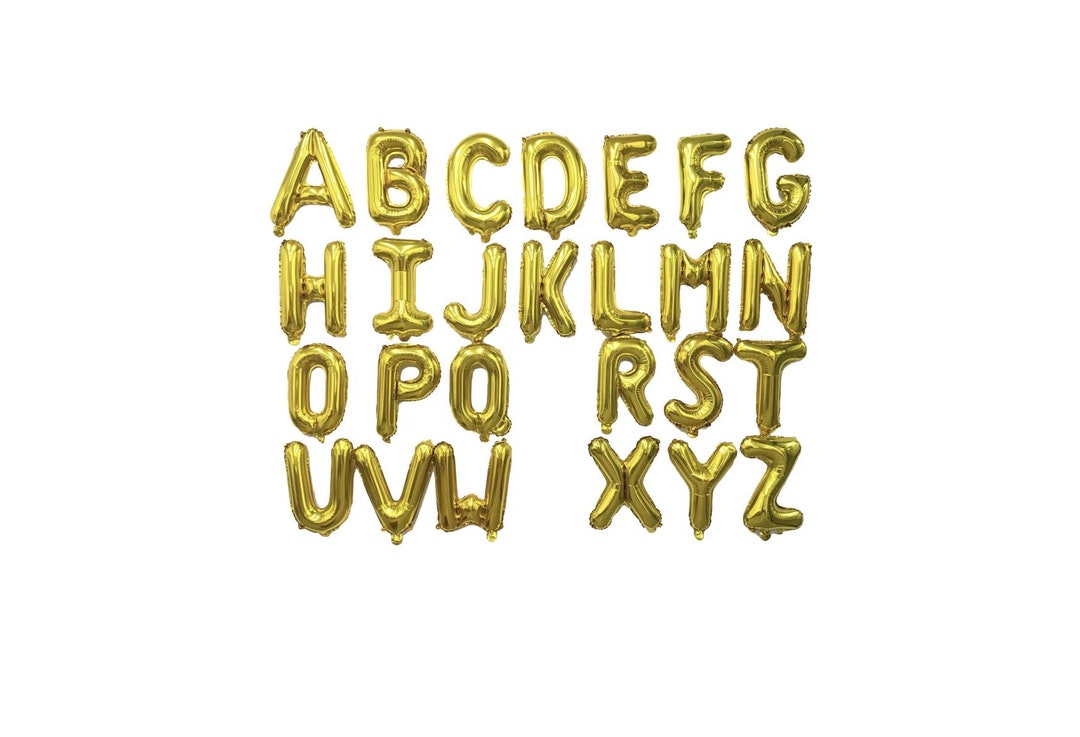 Capital Gold Foil Letters Numbers Symbols Balloons Parties Party ...