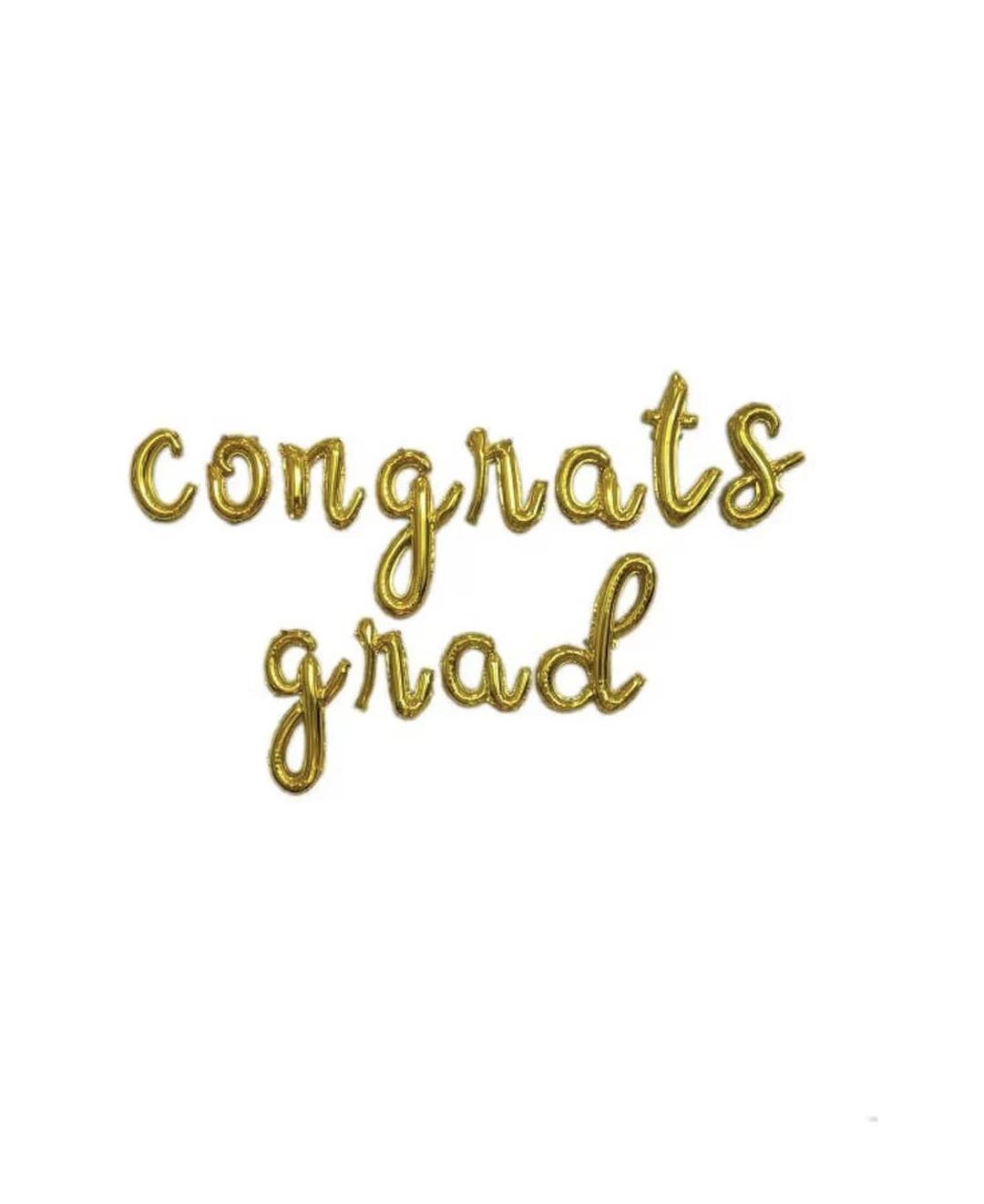 16" Script "congrats Grad" Cursive Balloon Foil Letters Party Balloons ...