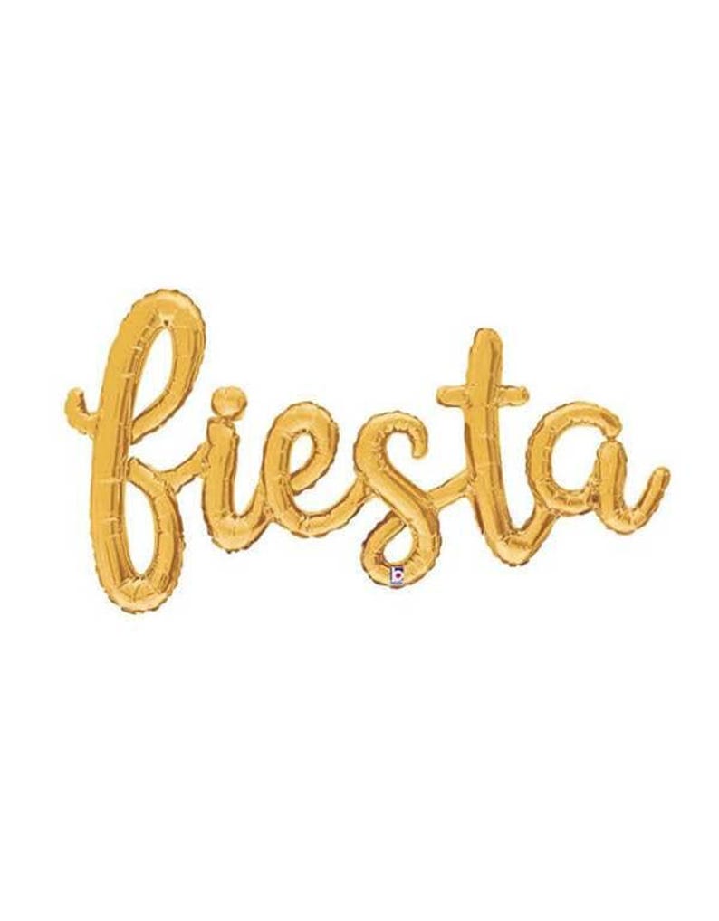 16" Script Cursive Balloon "fiesta" Foil Letters Bride Balloons Parties ...