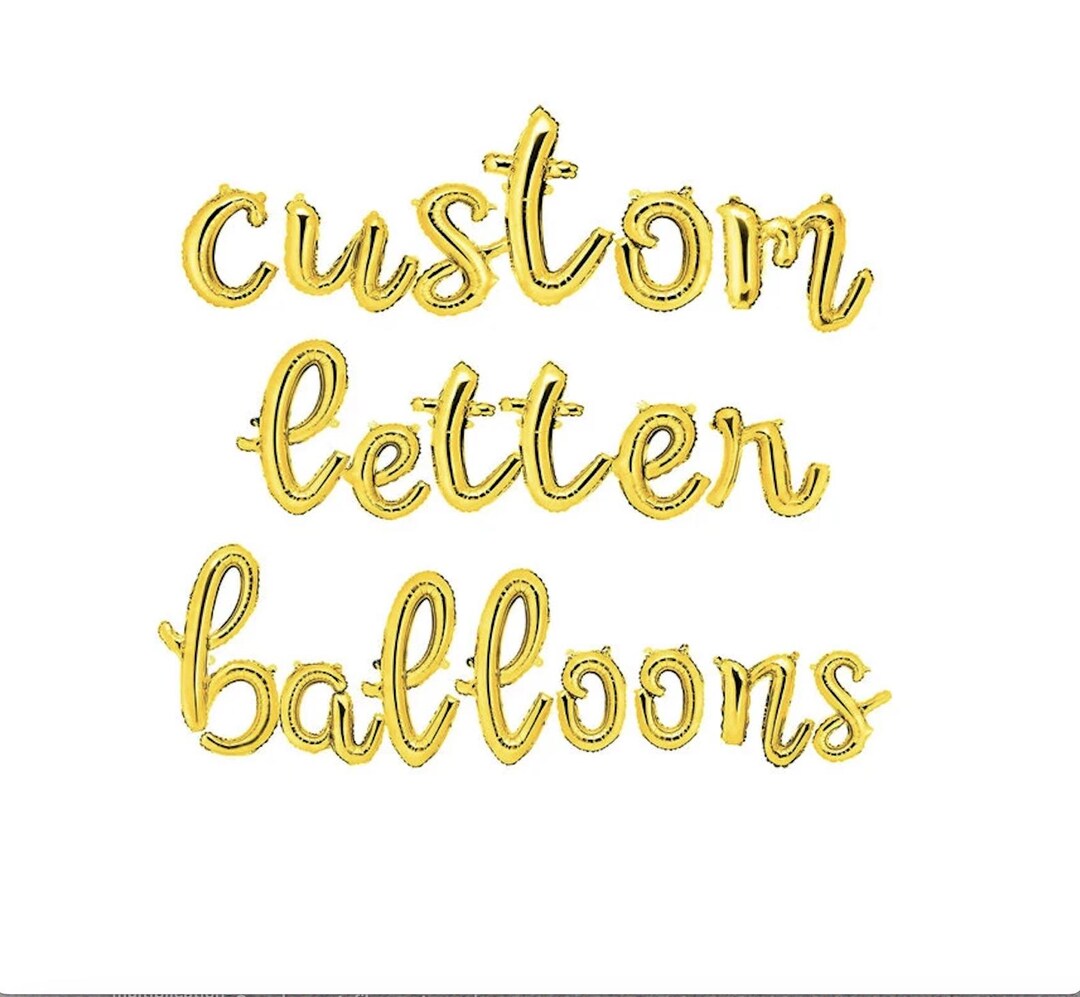 16" Gold Script Cursive Foil Letters Numbers Symbols Foil Balloons ...