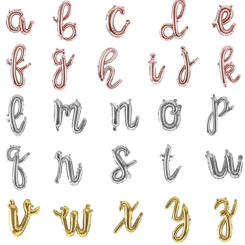 16" Script Cursive Foil Letters Numbers Symbols Foil Balloons Parties ...