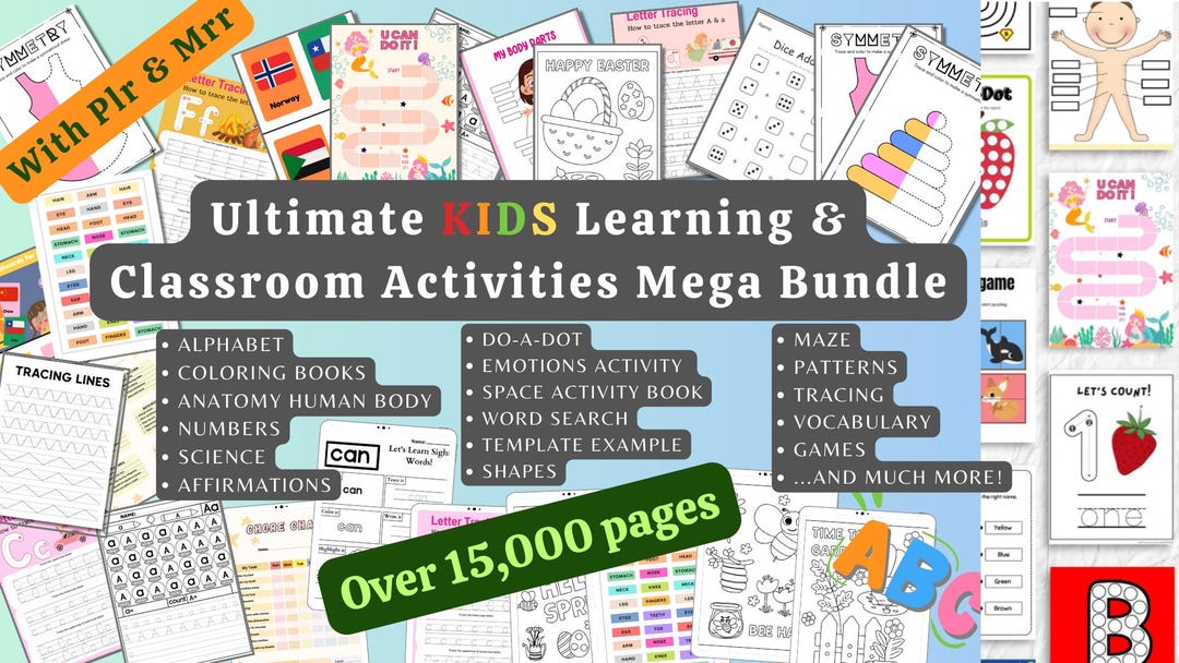 Ultimate Kids Learning and Classroom Activities Mega Bundle – PLR & MRR ...