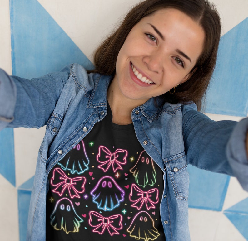 Halloween-neon_ghost DTF Transfers - Etsy