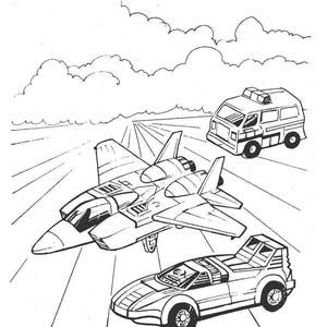 Go Bots 1985 Mighty Robots Mighty Vehicles Coloring and Activity Book ...