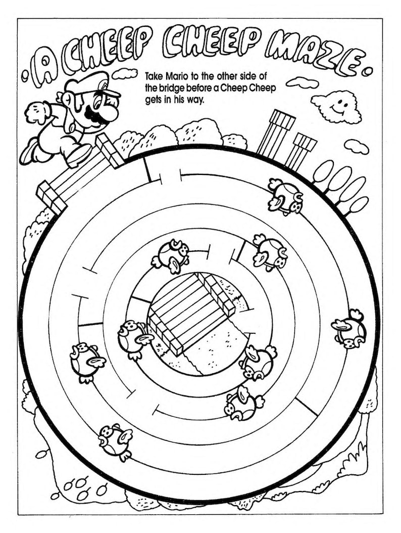 Super Mario Bros. 1989 Coloring Activity Book 1989 - Etsy