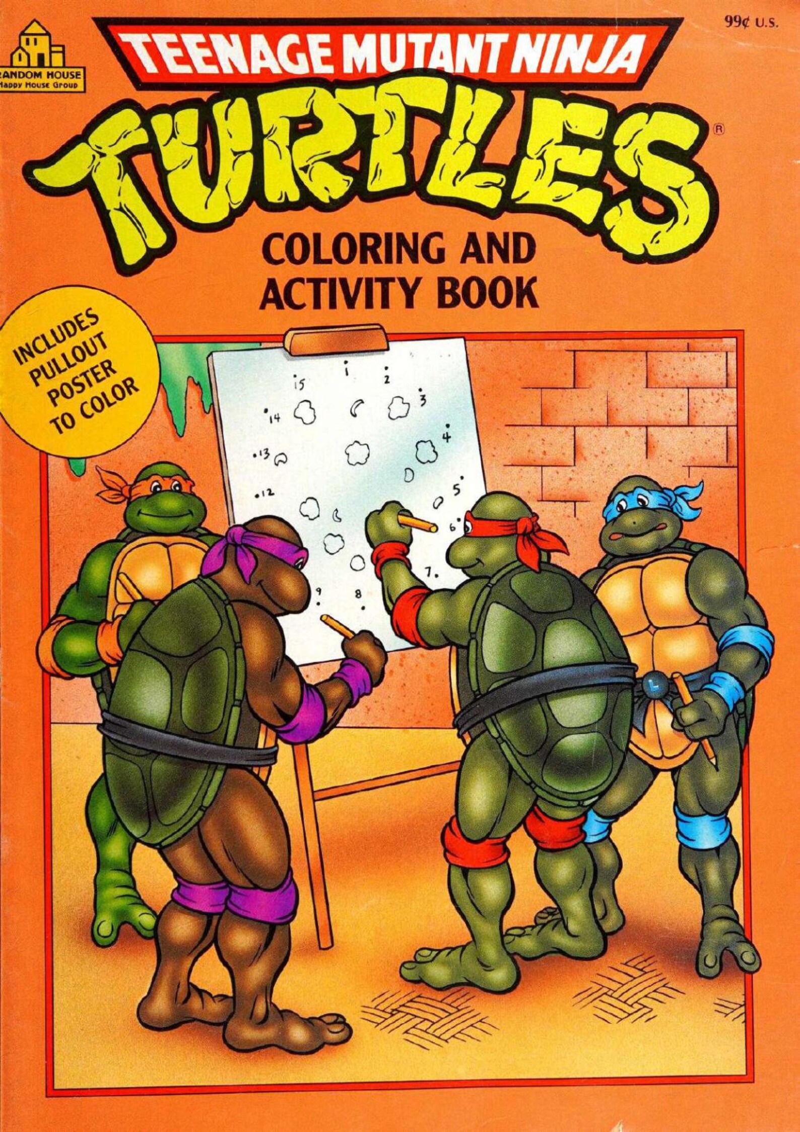 Teenage Mutant Ninja Turtles 1990 Coloring and Activity Book - Etsy