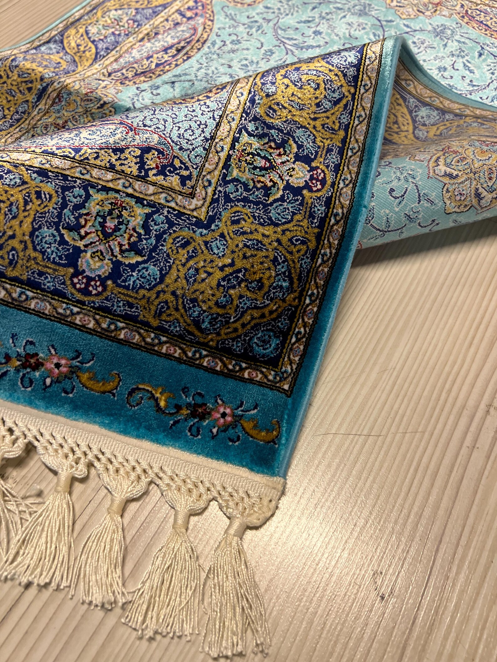 2X3 Ft 1001 Nights Mini Silk Gift Rug, Table Mini Silk Rug, Persian ...