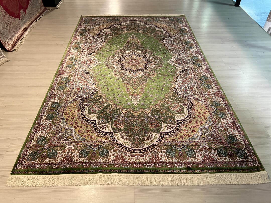 7X10 Ft Persian Medallion Silk Rug, Medium Silk Rug, Rug for Living ...