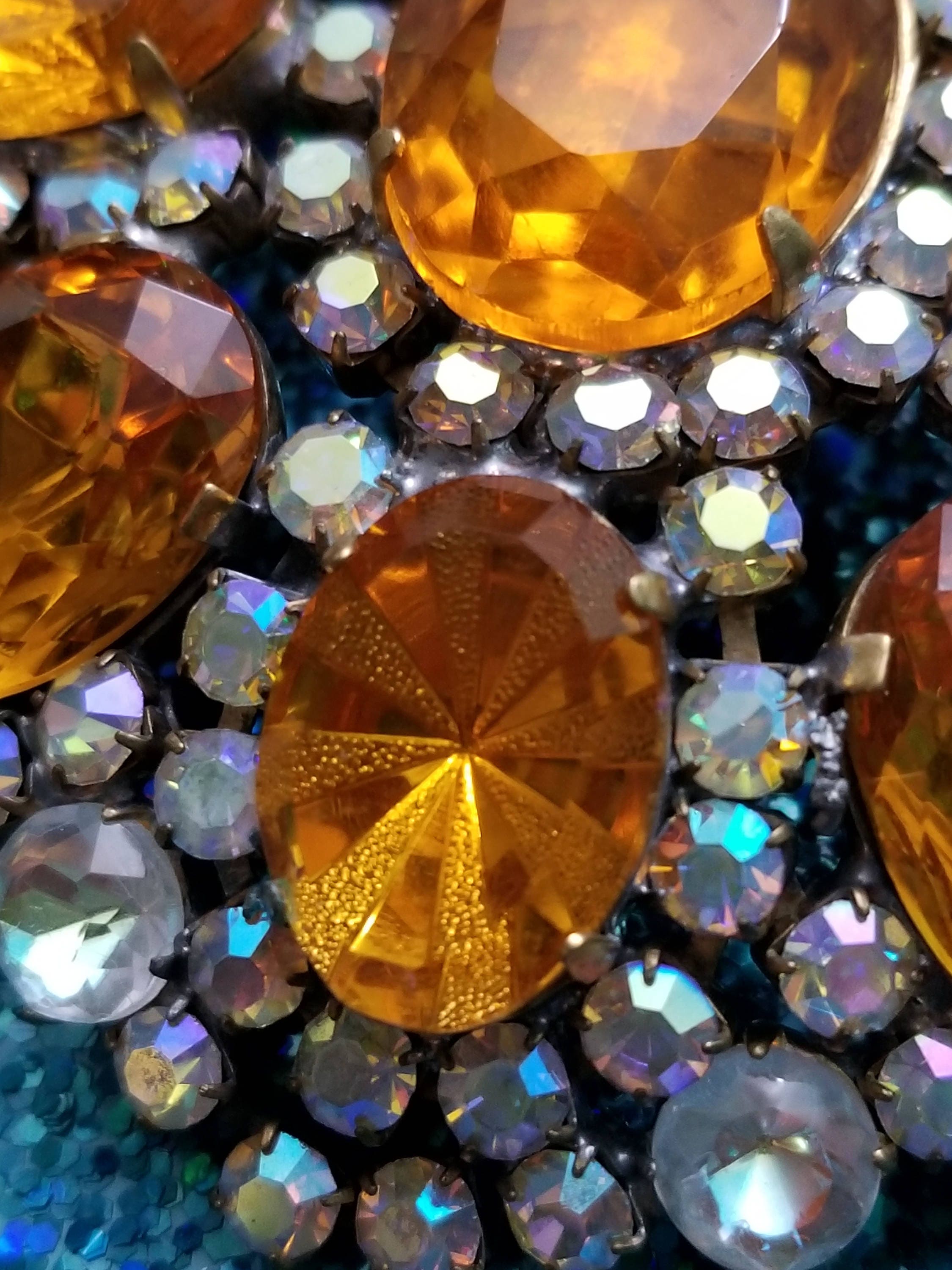 Vintage Amber Gold and Aurora Pin or Brooch - Etsy