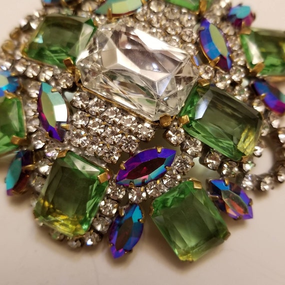 Vintage Czech Crystal Iridescent Rhinestone Brooch or… - Gem