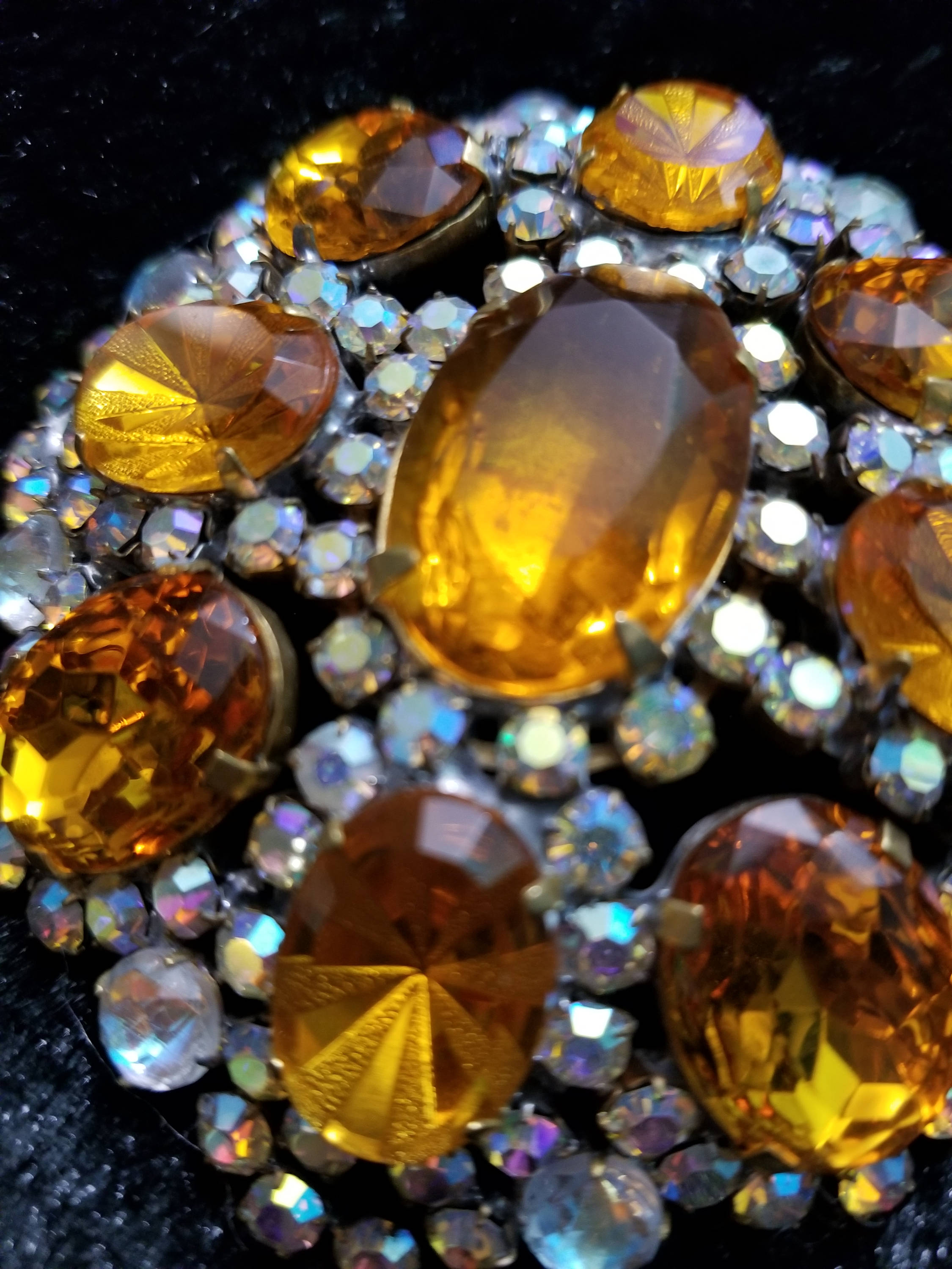 Vintage Amber Gold and Aurora Pin or Brooch - Etsy