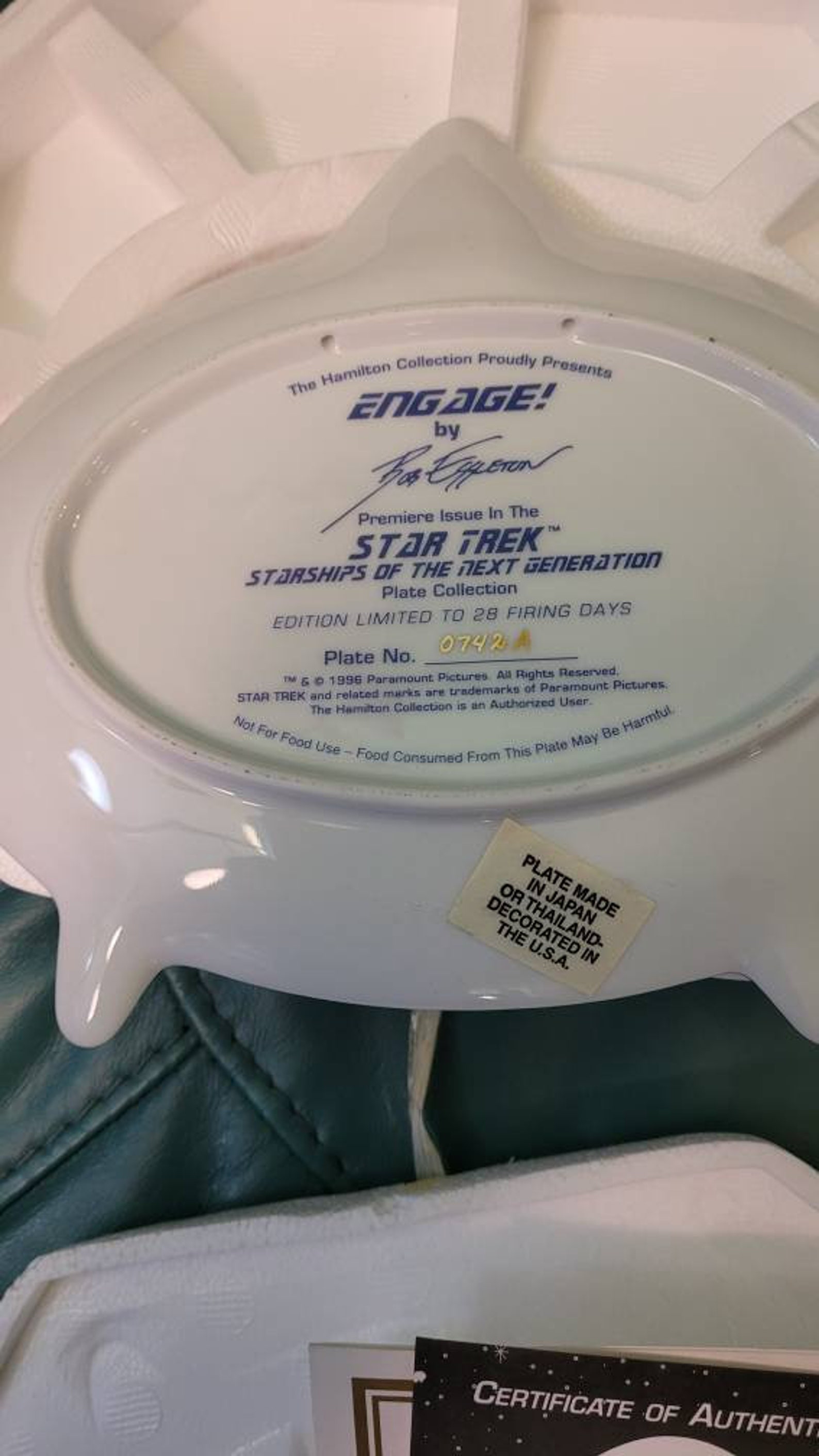 Limited Edition, Collectible Vintage Star Trek Starship Plate; Shield ...