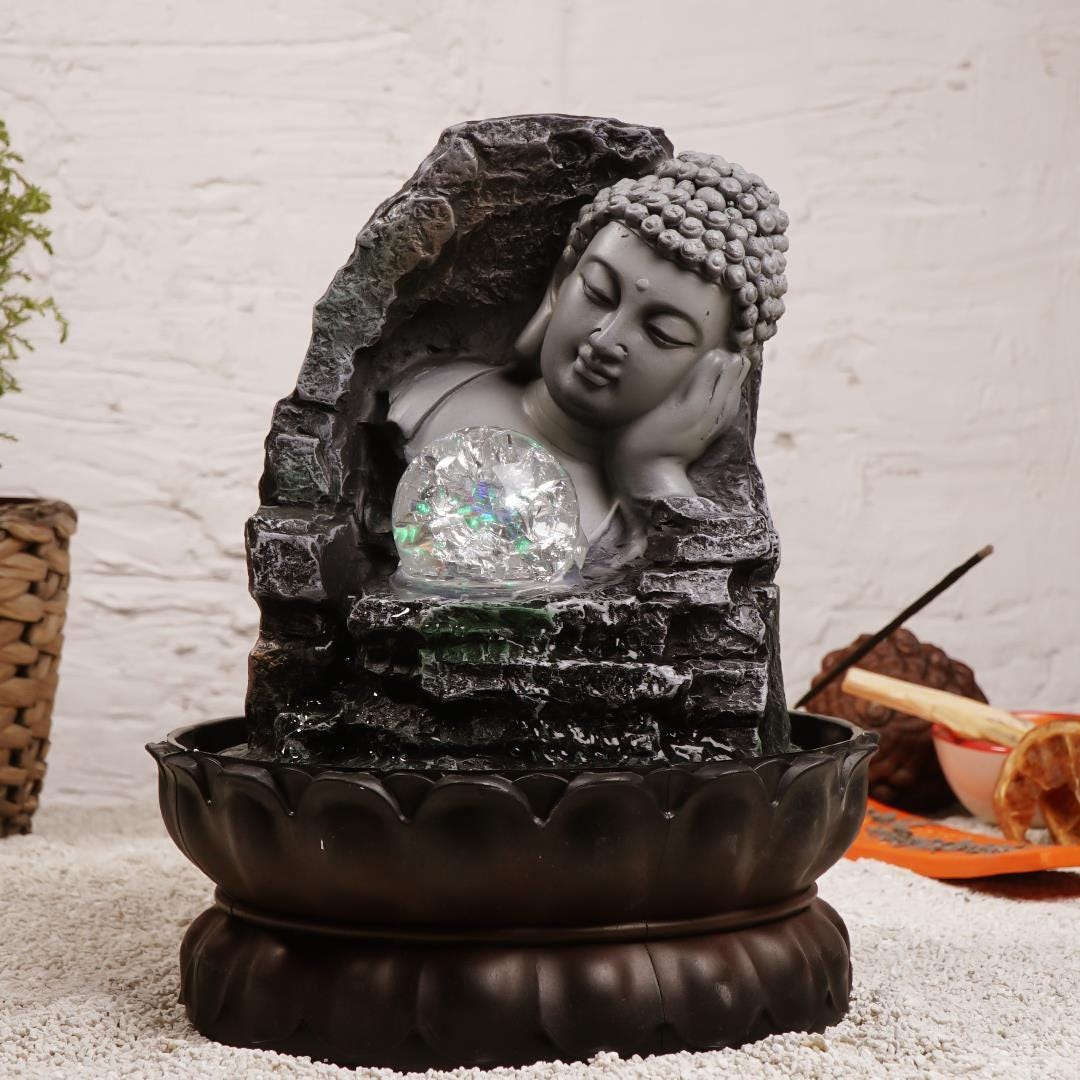 Illuminated Zen Pathway Waterfall Fountain Tranquil Home Decor With ...