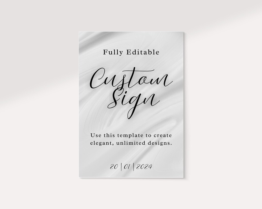 Elegant White Minimal Custom Swirl Sign – Modern Luxury Design for ...