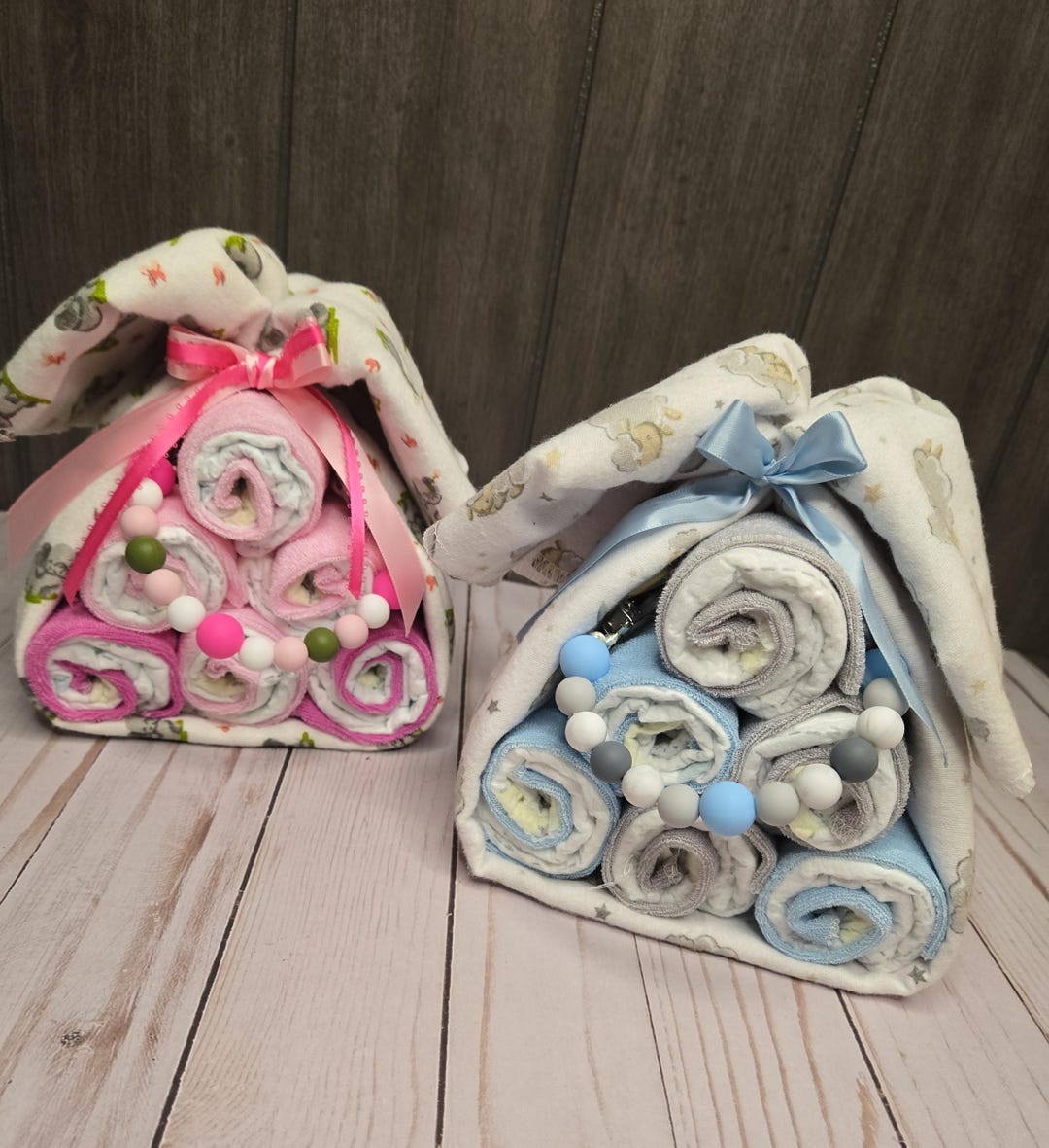 Diaper Stork With Pacifier/binky Clip, New Baby Gift, Baby Boy Gift ...