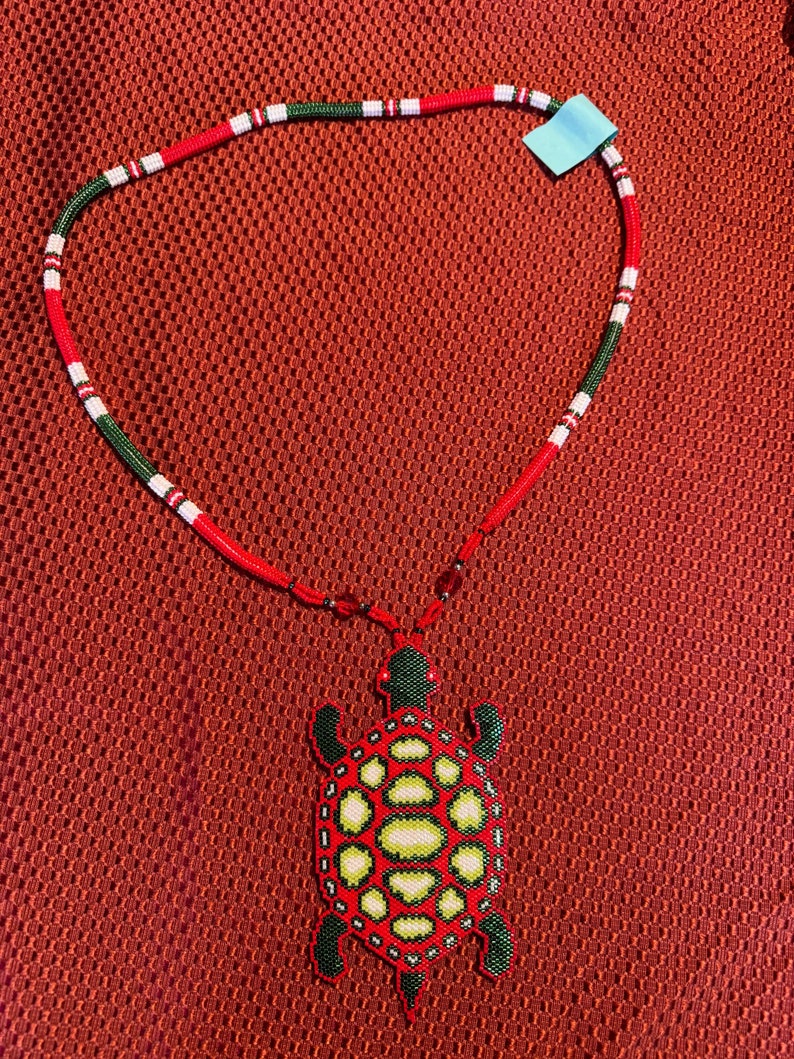 Hand Beaded Native American Medallion - Turtle - Etsy